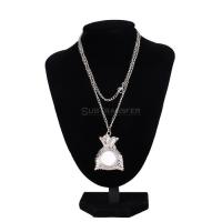China Personalized Sublimation Christmas Lucky Bag Hanging Pendant Necklace custom metal necklace for sale