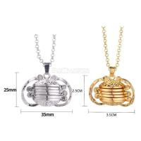 China Sublimation Magic Photo Pendant Memory Floating Photo Locket Necklace Plated Angel Wings Flash Box for sale