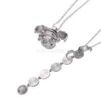 China Sublimation Magic Photo Pendant Memory Floating Photo Locket Necklace Plated Angel Wings Flash Box for sale