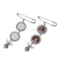 China Sublimation Blank Metal Brooch Pendants Sublimation Brooches Pendant for sale