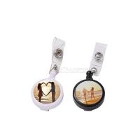 China Styles DIY Photo Retractable Plastic Sublimation Badge Holder Reel Clip Holder for sale