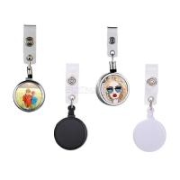 China Styles DIY Photo Retractable Plastic Sublimation Badge Holder Reel Clip Holder for sale