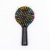 China Diy Custom Blank Sublimation Hair Brush Comb Rainbow Round Plastic Massage Comb For Heat Transfer for sale