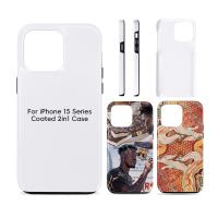 China For Iphone 16 15 14 Coated Dual Layer 3D Sublimation 2 in 1 Tough Phone Case for sale