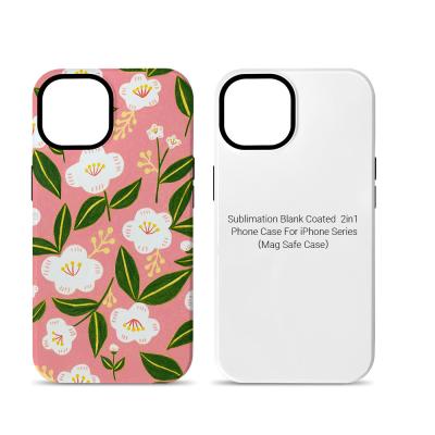 China 2 In 1 Magsafe Wireless Charging 3D Sublimation Tough Magnetic Phone Case For IPhone 15 16 Pro Max for sale