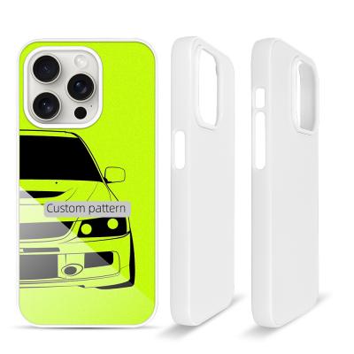 China Printable Blank Plastic 2D Sublimation Phone Case With Aluminum Sheet For Iphone 15 16 14 Pro for sale