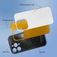 China Blank 2D Sublimation Glass Mobile Phone Case For IPhone 14 15 16 Pro Max Plus for sale