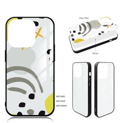 China Blank 2D Sublimation Tempered Glass Phone Cases For IPhone 16 15 14 Pro Max Plus for sale