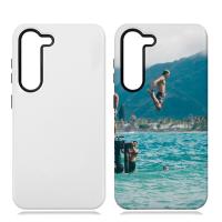 China Sublimation Blank Coated Tough 2 in 1 Phone Case For SamSung S24 S23 for sale