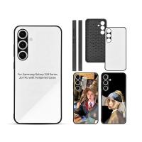 China Tempered Glass 2D Sublimation Phone Case For SamSung S24 Plus Ultra Plain Design Style for sale