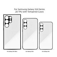 China Tempered Glass 2D Sublimation Phone Case For SamSung S24 Plus Ultra Plain Design Style for sale