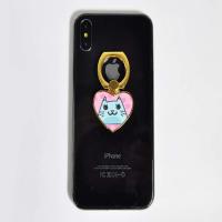 China Custom Sublimation Mobile Phone Support With Keyring Mobile Phone Ring Holder For Sublimation for sale