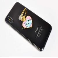 China Custom Sublimation Mobile Phone Support With Keyring Mobile Phone Ring Holder For Sublimation for sale