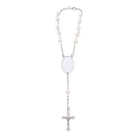 China Multicolor Sublimation Beads Rosary Cross Bracelet Jewelry Blanks for sale
