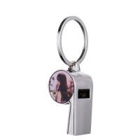 China Creative Sublimation Whistle Keychain Personalized Keychain With Picture for sale