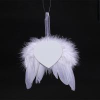 China Customized Logo Angel Wing Xmas Hanging Ornaments Sublimation Blank Feather Wing Christmas Wedding Party Decoration for sale