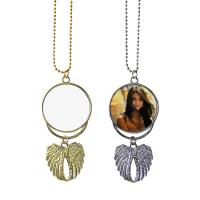 China Car Hanging Decor Blank Sublimation Angel Wings Car Ornaments For Car Decorations for sale