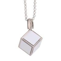 China 3D Cube Photo Frame Necklace Custom Blank Sublimation Dice Cube Memory Photo Pendant Necklace for sale