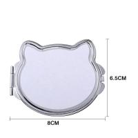China Portable Cat Shape Sublimation Compact Mirror Custom Makeup Mirror for sale