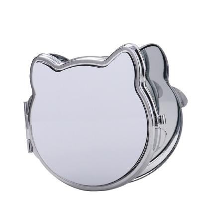 China Portable Cat Shape Sublimation Compact Mirror Custom Makeup Mirror for sale