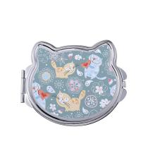 China Portable Cat Shape Sublimation Compact Mirror Custom Makeup Mirror for sale