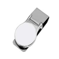 China Personalized Office Decor Stainless Steel Sublimation Blank Money Clips For Father Gifts Business Use for sale