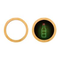 China Personalized Round Bamboo Wooden Bottle Opener Fridge Magnet Sublimation Blank Bottle Openers for sale