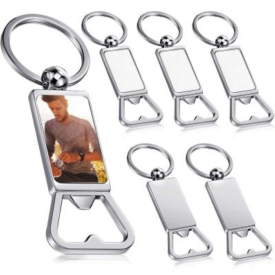 China Bulk Keychains Custom Blank Metal Sublimation Bottle Opener Keychain Promotional Gifts for sale