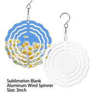 China Aluminum Double Sided Printing 3 Inch Sublimation Wind Spinner Ornament Wind Chimes For Heat Press for sale