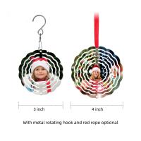 China Aluminum Double Sided Printing 3 Inch Sublimation Wind Spinner Ornament Wind Chimes For Heat Press for sale