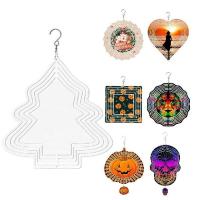 China Aluminum Double Sided Printing 3 Inch Sublimation Wind Spinner Ornament Wind Chimes For Heat Press for sale