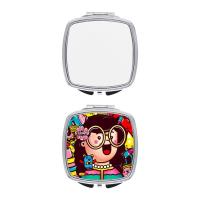China Custom Pocket Compact Makeup Sublimation Mirror Small Foldable Portable Double Sided Promotional Cosmetic Mirror for sale