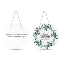China Christmas Home Decor Sublimation Metal Blanks Aluminum Circle Decorative Hanging Plaque for sale