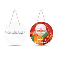 China Christmas Home Decor Sublimation Metal Blanks Aluminum Circle Decorative Hanging Plaque for sale