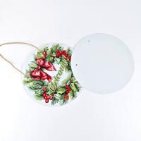 China Christmas Home Decor Sublimation Metal Blanks Aluminum Circle Decorative Hanging Plaque for sale