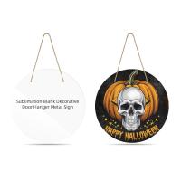 China Christmas Home Decor Sublimation Metal Blanks Aluminum Circle Decorative Hanging Plaque for sale