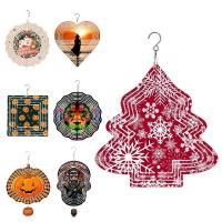 China Sublimation Wind Spinner Blanks Personalized Custom Printed Aluminum Hanging Garden Christmas Decoration Wind Chimes for sale