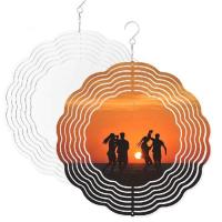 China Sublimation Wind Spinner Blanks Personalized Custom Printed Aluminum Hanging Garden Christmas Decoration Wind Chimes for sale