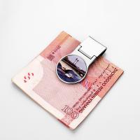 China Personalized Office Decor Stainless Steel Sublimation Blank Money Clips For Father Gifts Business Use for sale