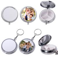 China Sublimation Blank Metal Round Pill Box Custom Metal Sublimation Blanks for sale