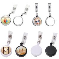 China Styles DIY Photo Retractable Plastic Sublimation Badge Holder Reel Clip Holder for sale