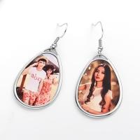 China Blank Metal Sublimation Earrings With Metal Insert Custom Sublimation Eardrop For Heat Transfer Printing for sale