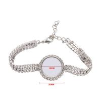 China Silver Rhinestone Bracelet Sublimation Metal Charm Bracelet Jewelry Blanks For Valentine'S Day for sale
