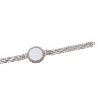 China Silver Rhinestone Bracelet Sublimation Metal Charm Bracelet Jewelry Blanks For Valentine'S Day for sale