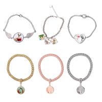 China Silver Rhinestone Bracelet Sublimation Metal Charm Bracelet Jewelry Blanks For Valentine'S Day for sale