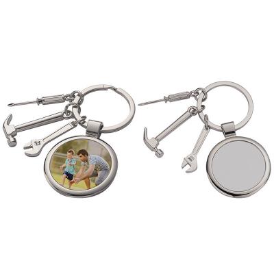 China Gifts For Dad Fathers Day Metal Custom Tool Keychain Sublimation Keychains Blanks for sale