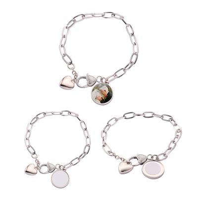 China Custom Photo Bracelet Fashion Jewelry Personalized Metal Ins Style Sublimation Bracelets for sale