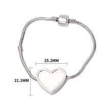China Personalized Sublimation Angel Wings Bracelet Creative Souvenir Gift Sublimation Metal Charm Bracelets for sale