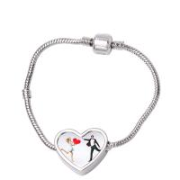 China Personalized Sublimation Angel Wings Bracelet Creative Souvenir Gift Sublimation Metal Charm Bracelets for sale