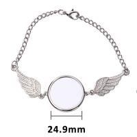 China Personalized Sublimation Angel Wings Bracelet Creative Souvenir Gift Sublimation Metal Charm Bracelets for sale